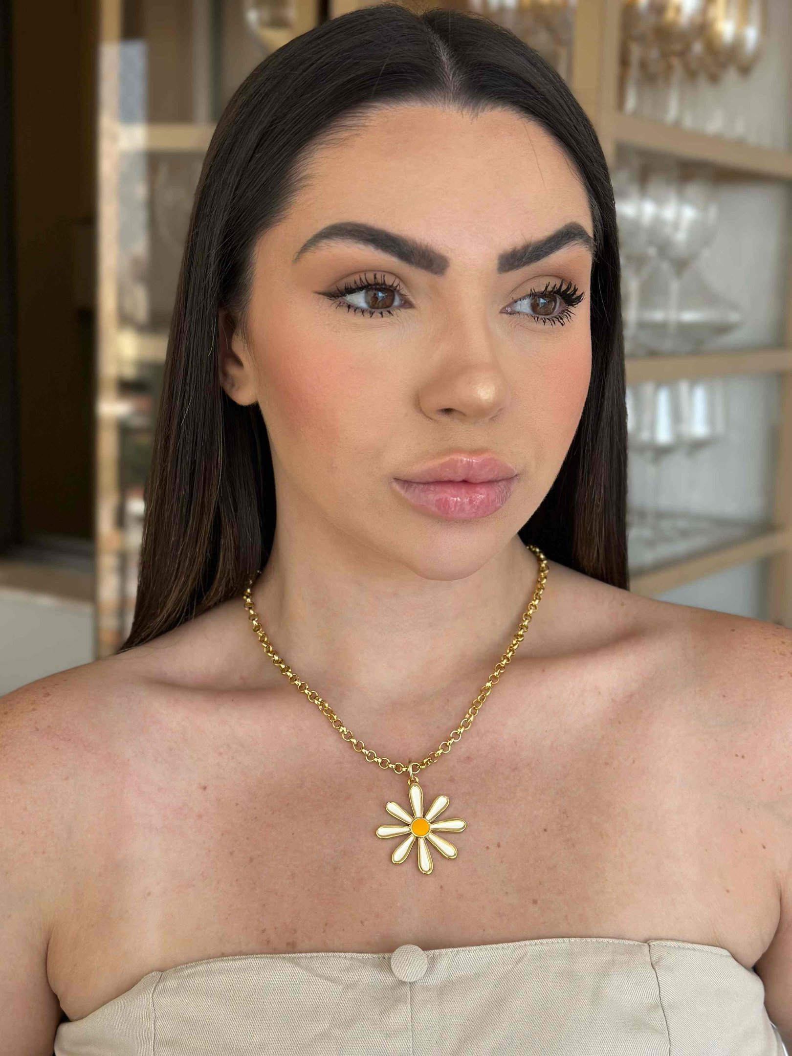 Colar Folheado a Ouro 18K Margarida