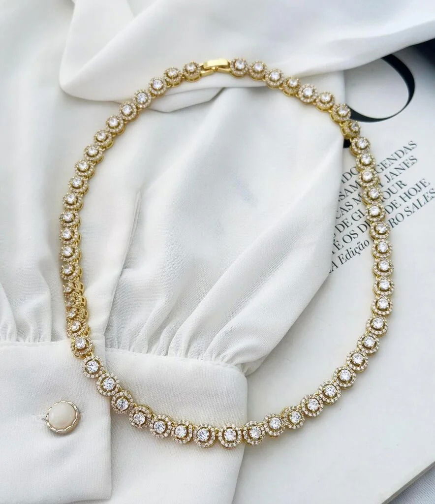 Colar Riviera Folheada Ouro 18K Inspired Swarovski