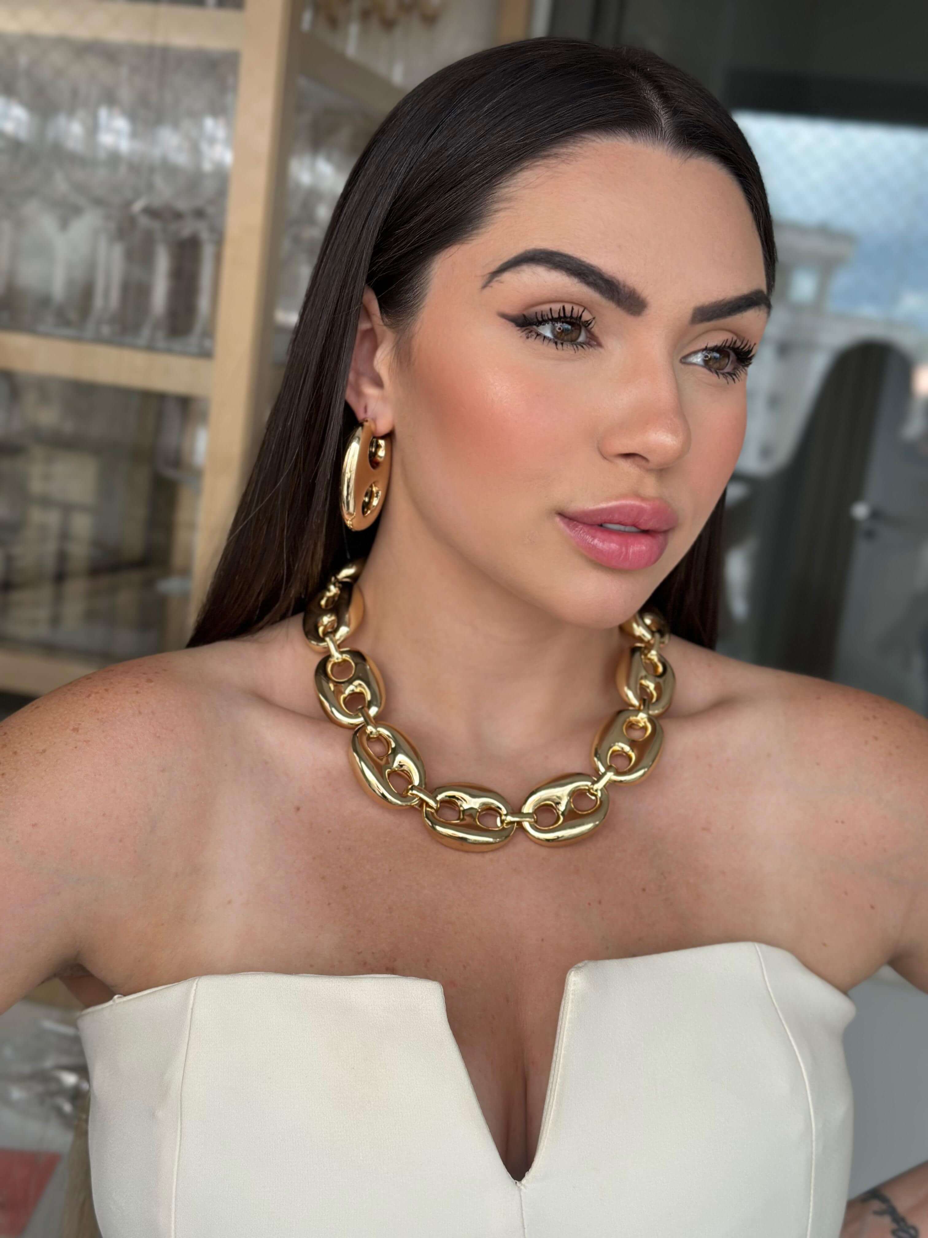 Miss.A Acessórios - Conjunto Brinco e Choker Lacre Inspiração Alta ...