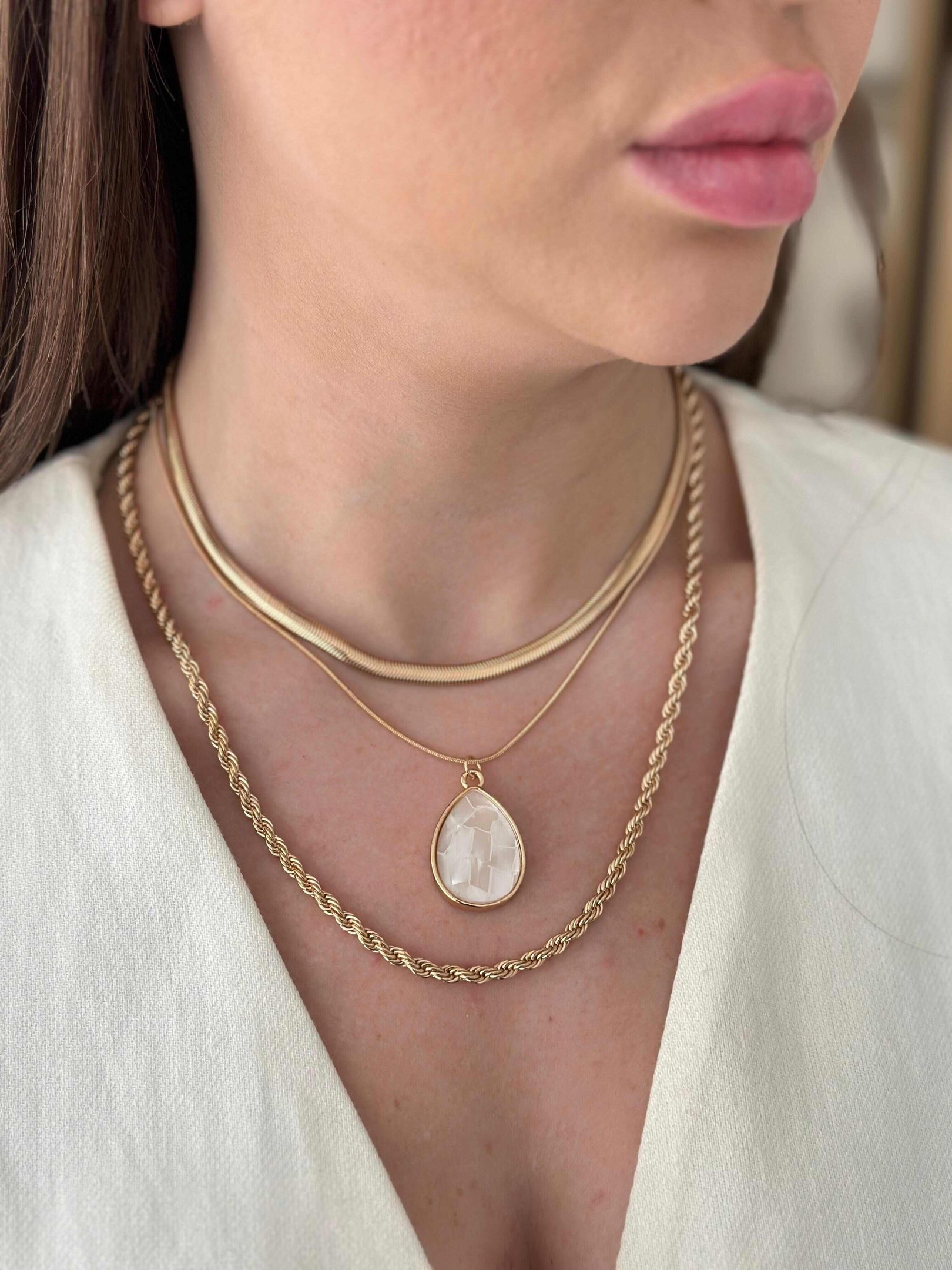 Mix de Colar Folheado a Ouro18K Gota